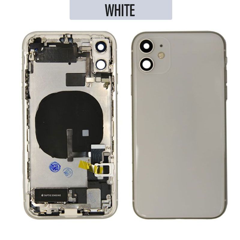 iPhone 11 Back Housing With Small Parts - White – JS Tech