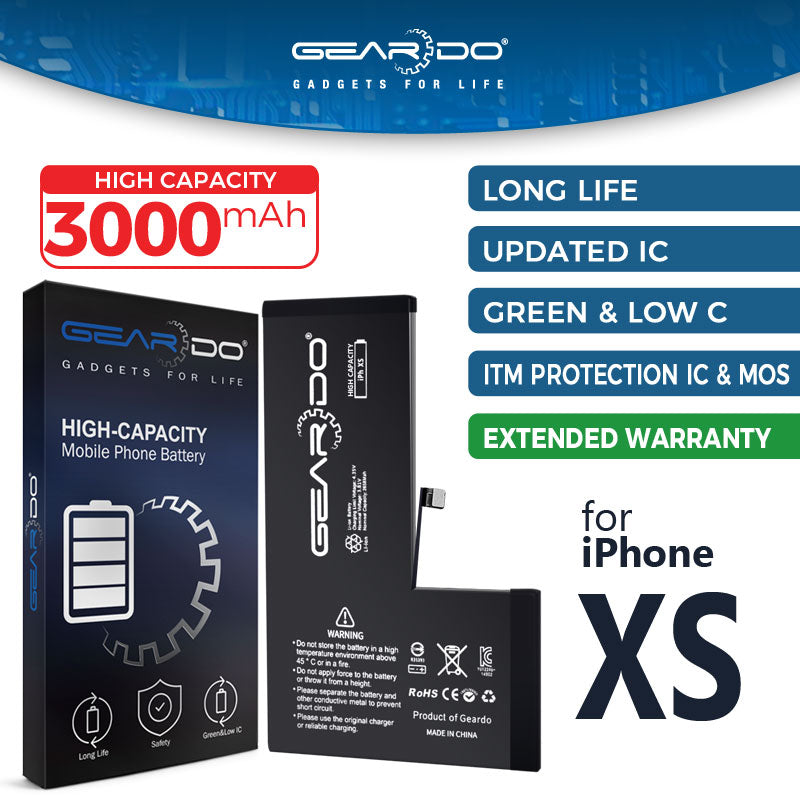 Premium Geardo Battery High Capacity 3000mAh Compatible for iPhone XS ...